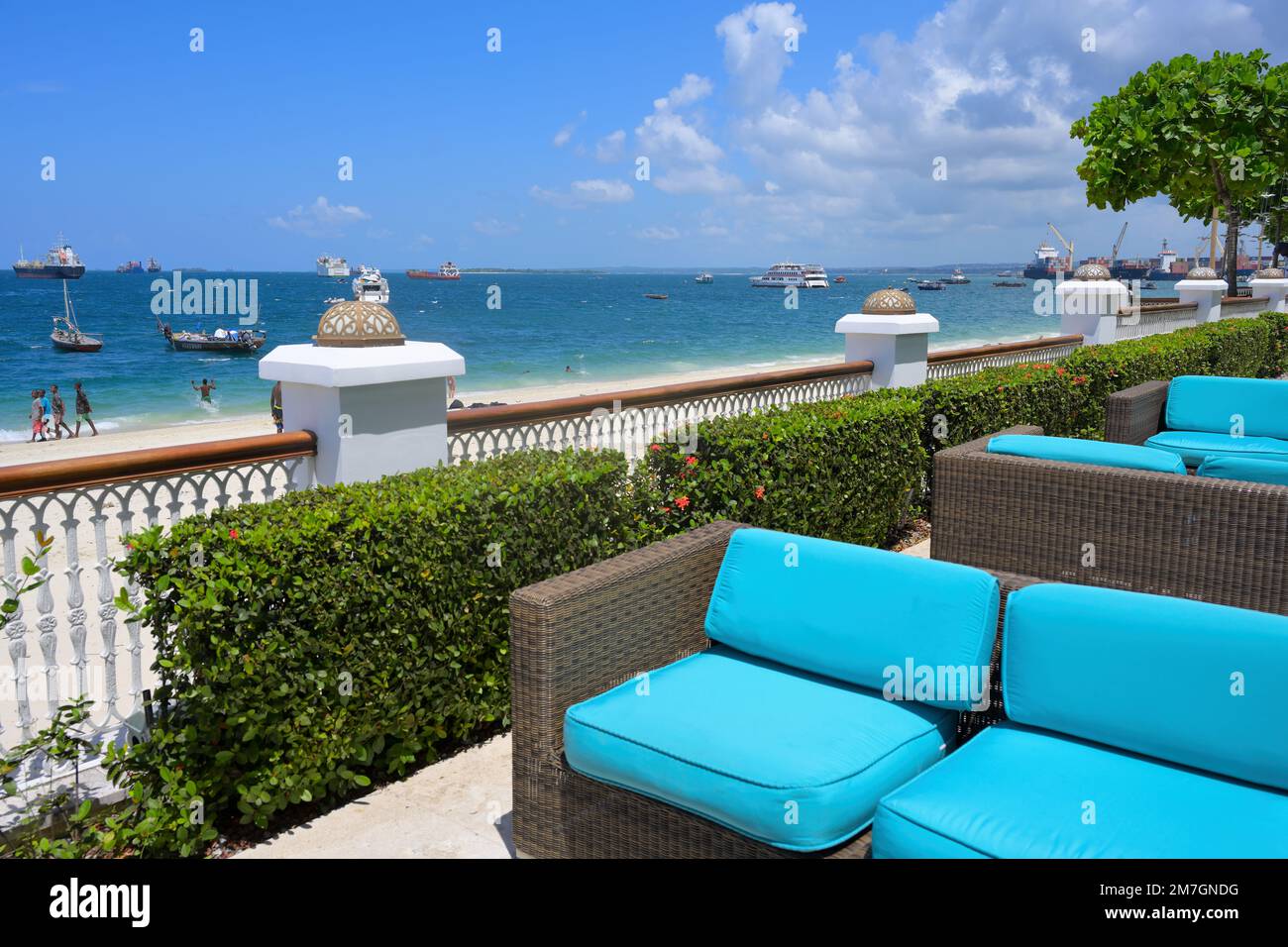 The luxury Park Hyatt hotel at the beachfront of the Stone Town (Unesco ...
