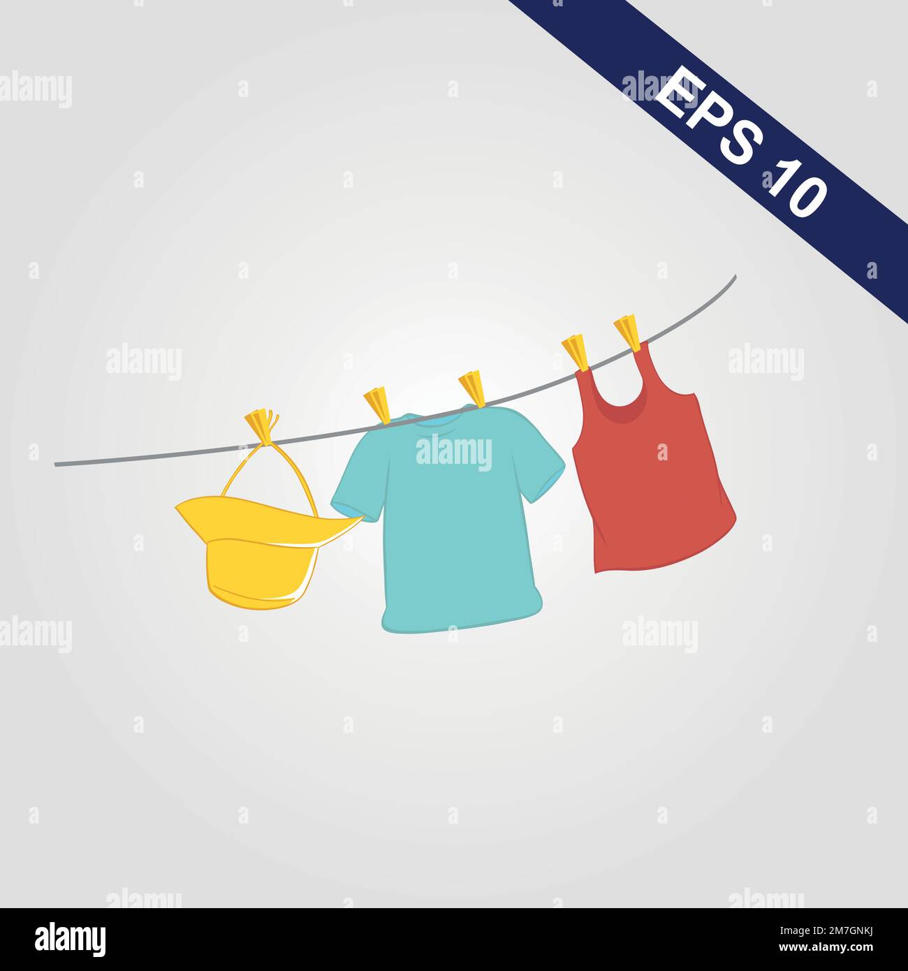 Laundry dried outdoors. Vector illustration Stock Vector Image & Art ...