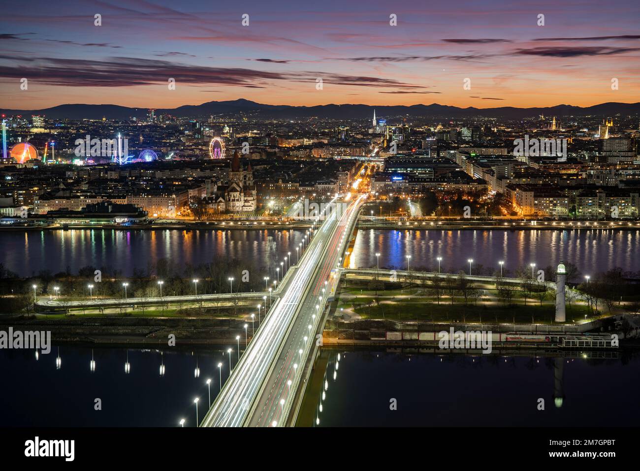Aerial view over the city of Vienna Stock Photo - Alamy