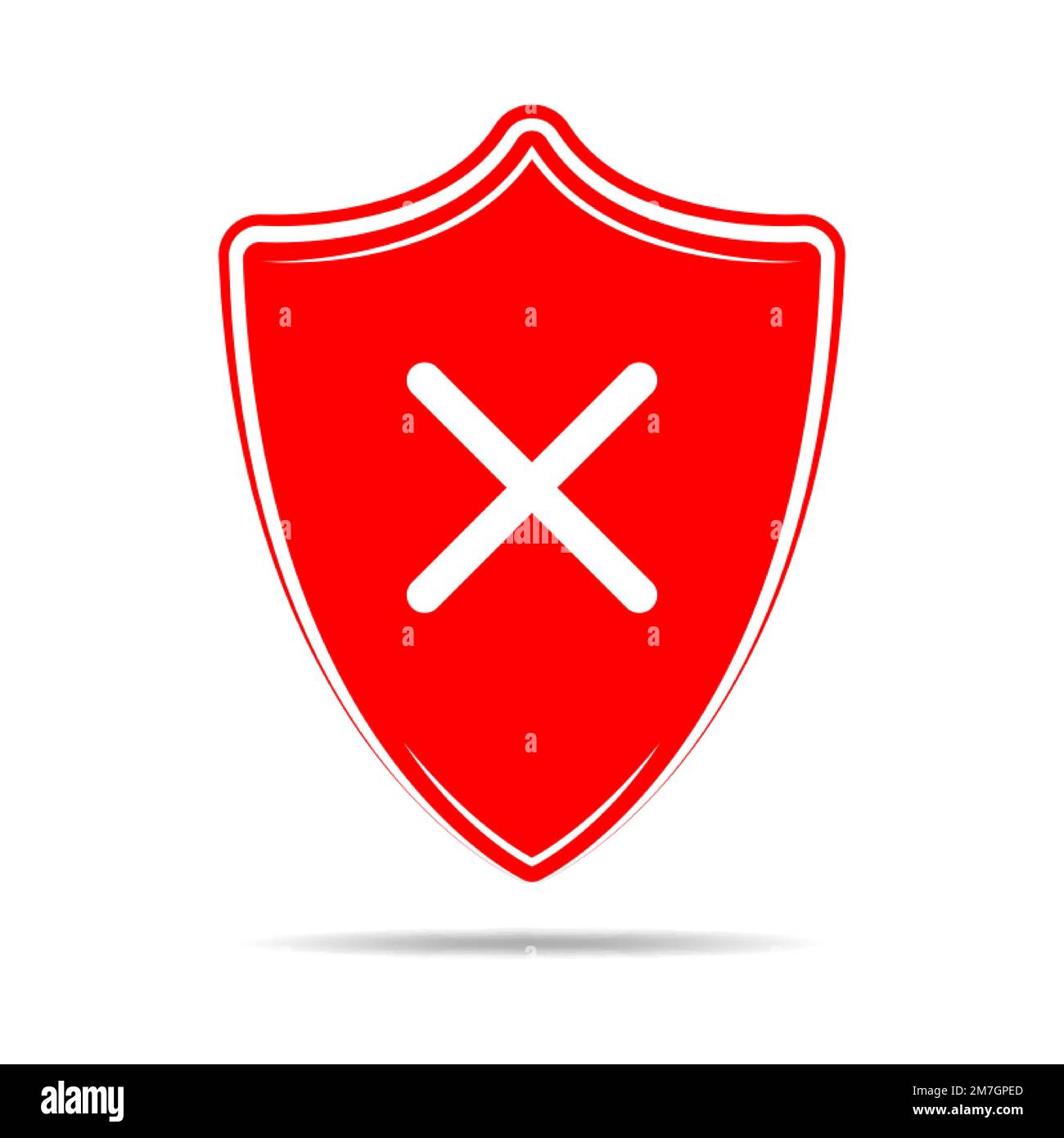Shield with cross in flat design, isolated on white background. Vector ...