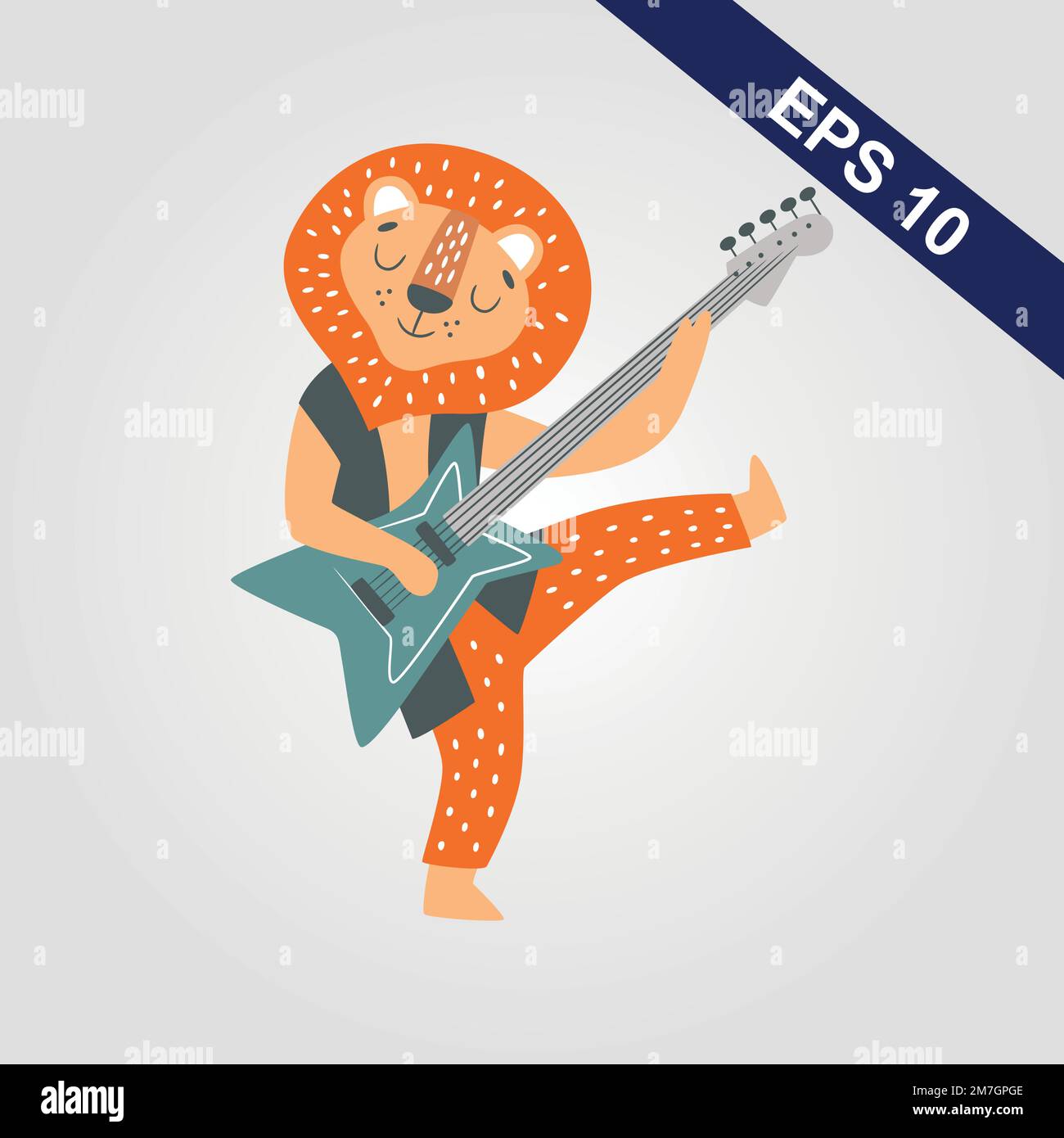 Cute lion singing cartoon design premium vector Stock Vector Image ...