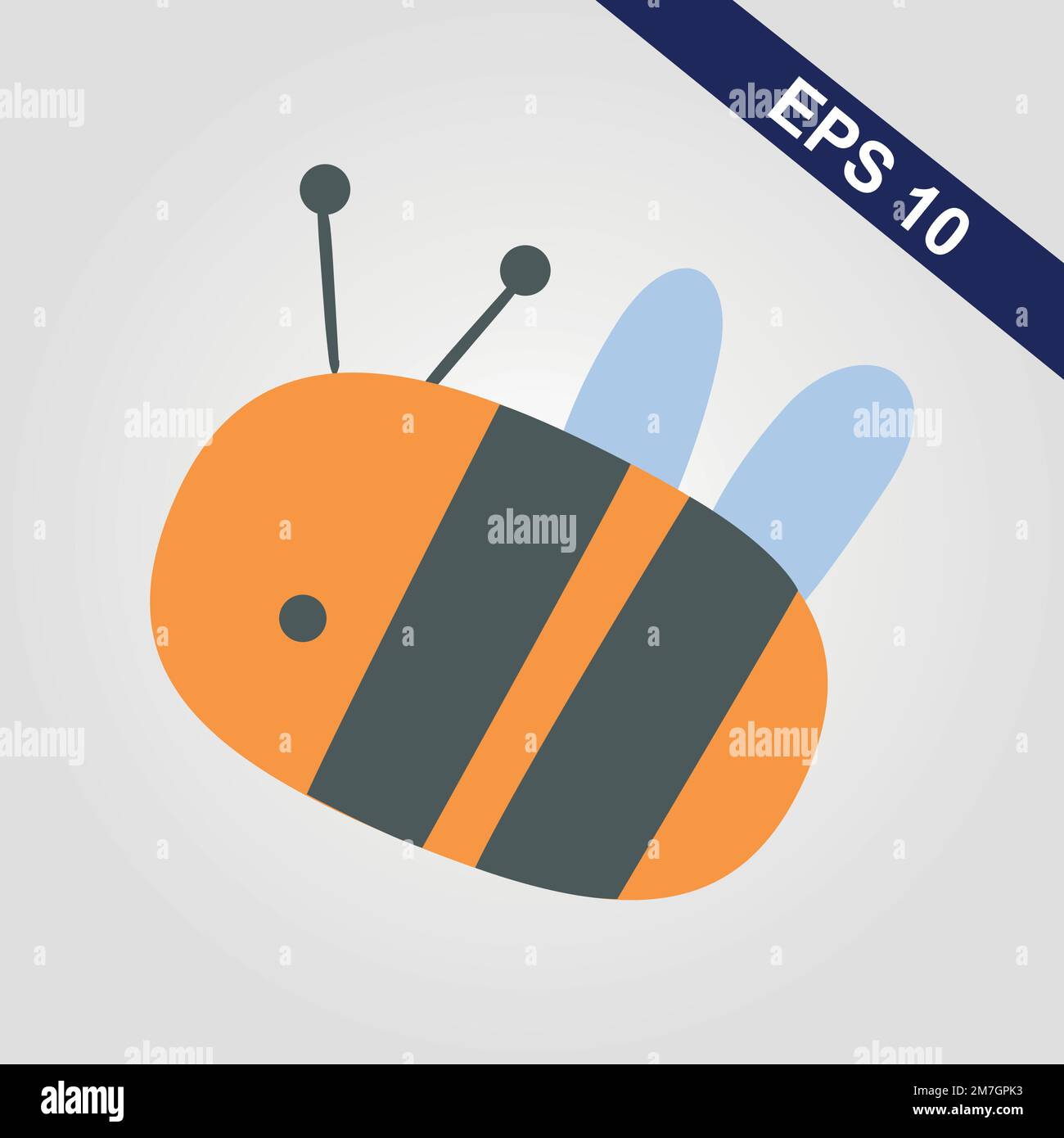 Crazy bee - cartoon illustration character isolated on grey background ...