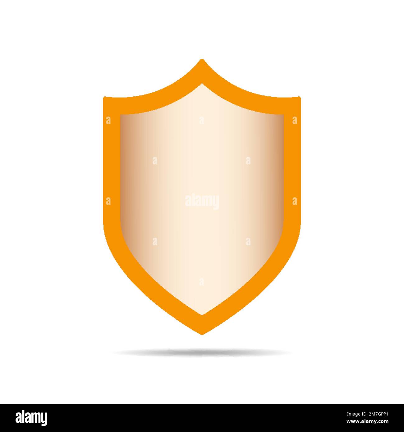 Yellow shield, isolated on white background. The concept of protection ...