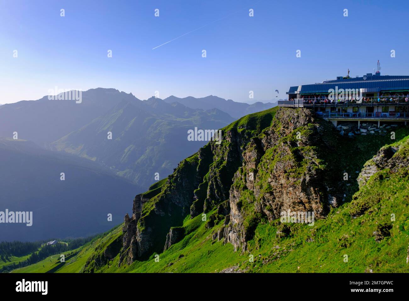 Mountain restaurant, mountain station at Stubner Kogel, Bad Gastein ...