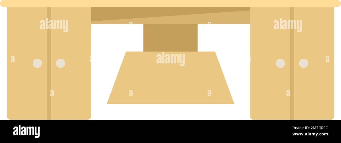Wood furniture icon flat vector. Interior design. Home table isolated ...