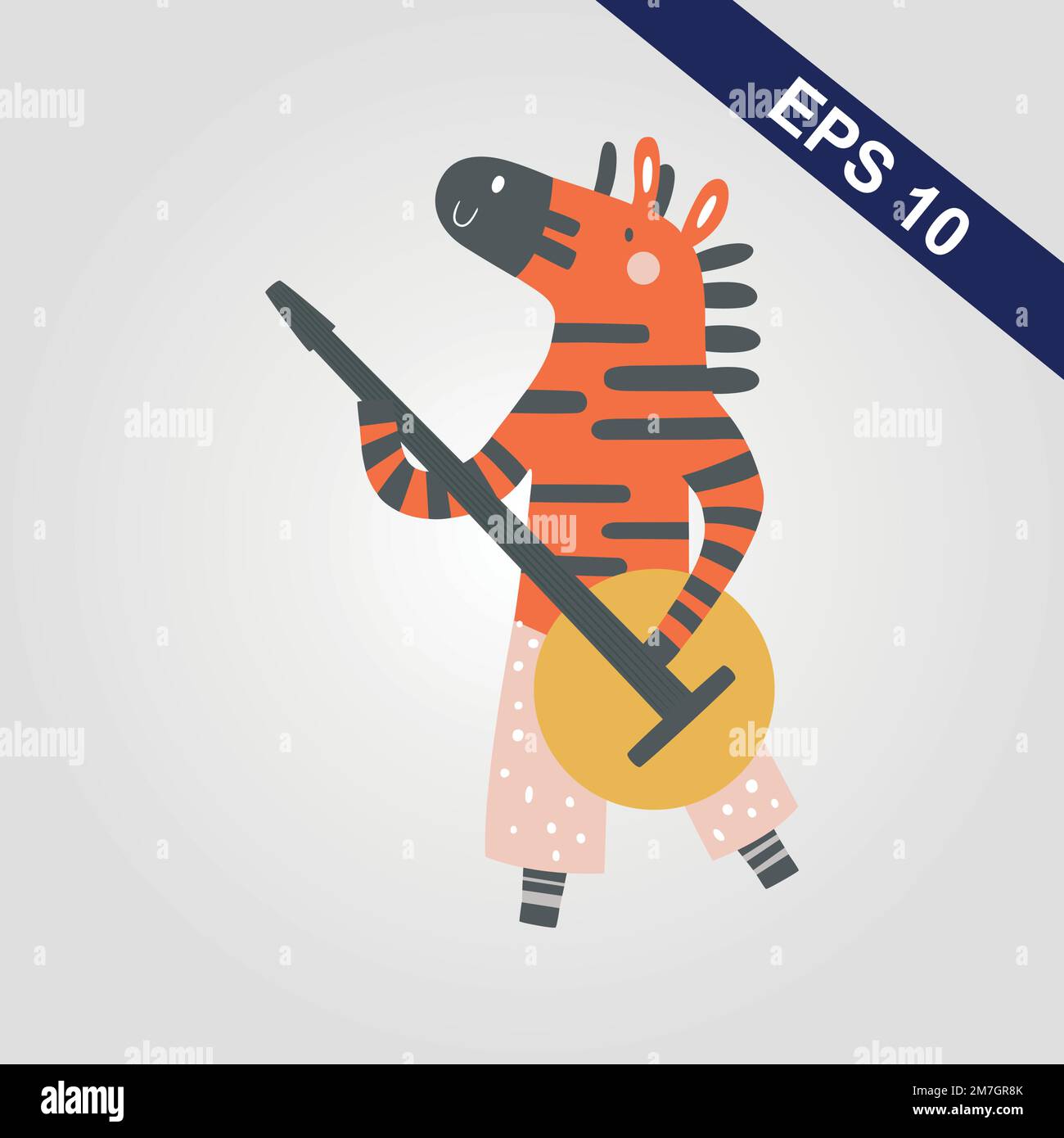 Singing animal cute zebra. Music notes song learning. Musical class ...