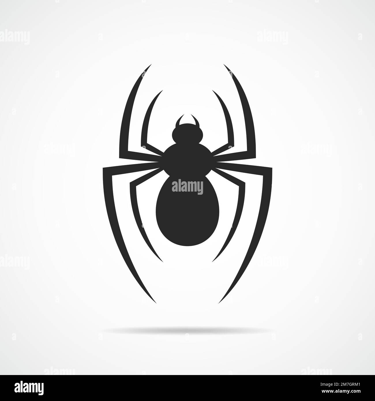Spider icon isolated on light background. Vector illustration. Black ...