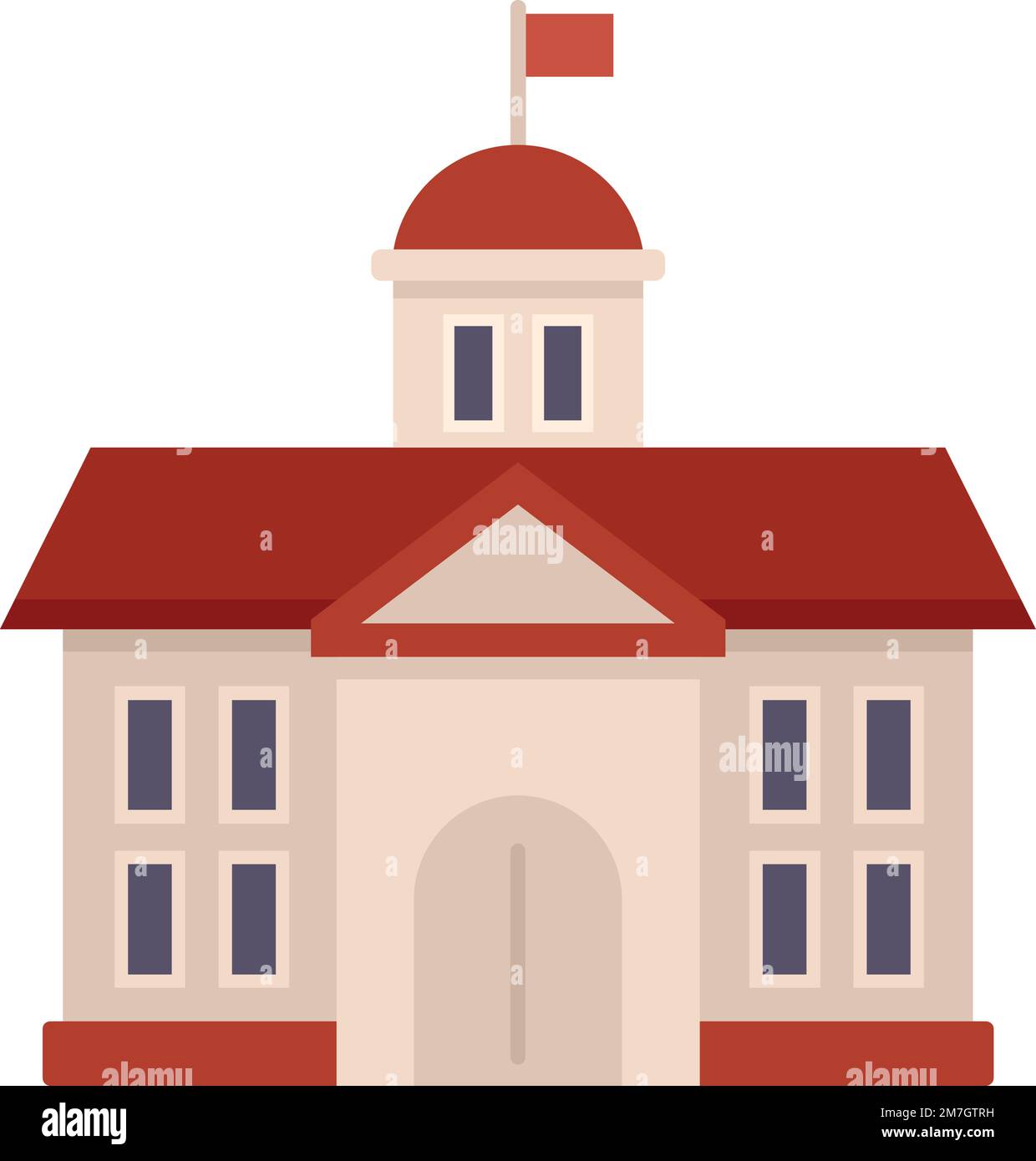 Class school building icon flat vector. Study life. Diploma training ...