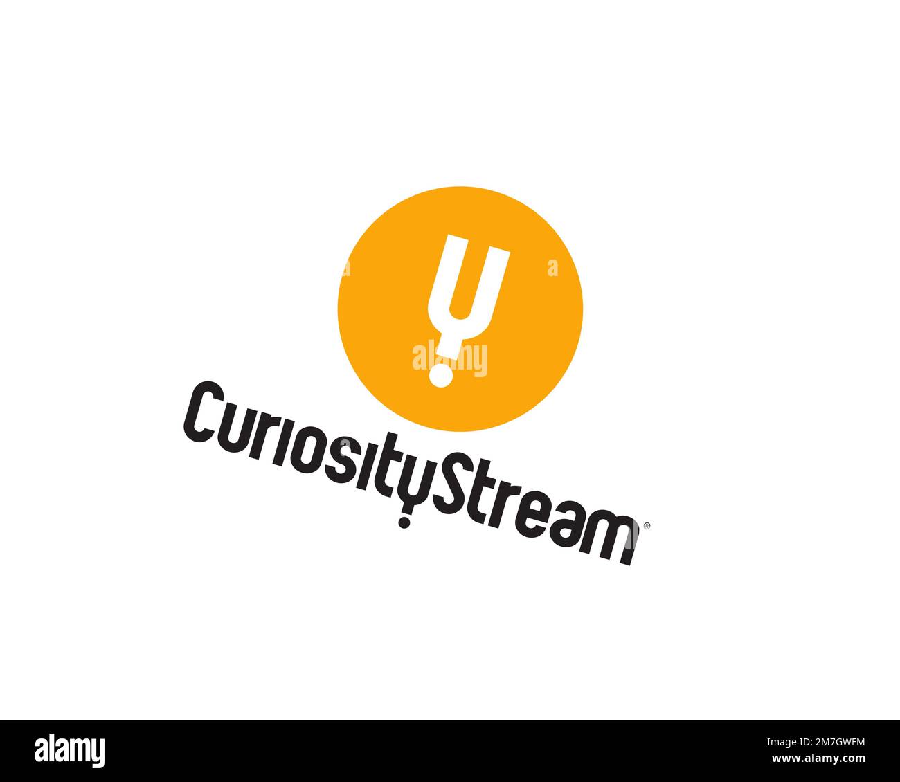 CuriosityStream, rotated logo, white background B Stock Photo - Alamy