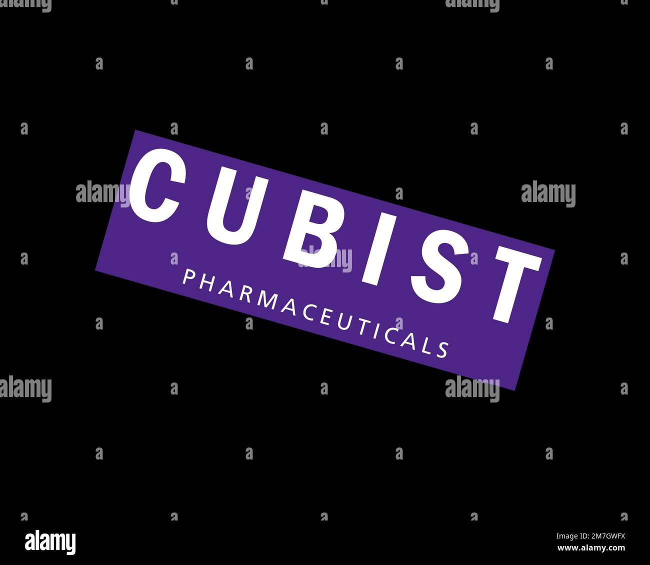 Cubist Pharmaceuticals, rotated logo, black background B Stock Photo ...