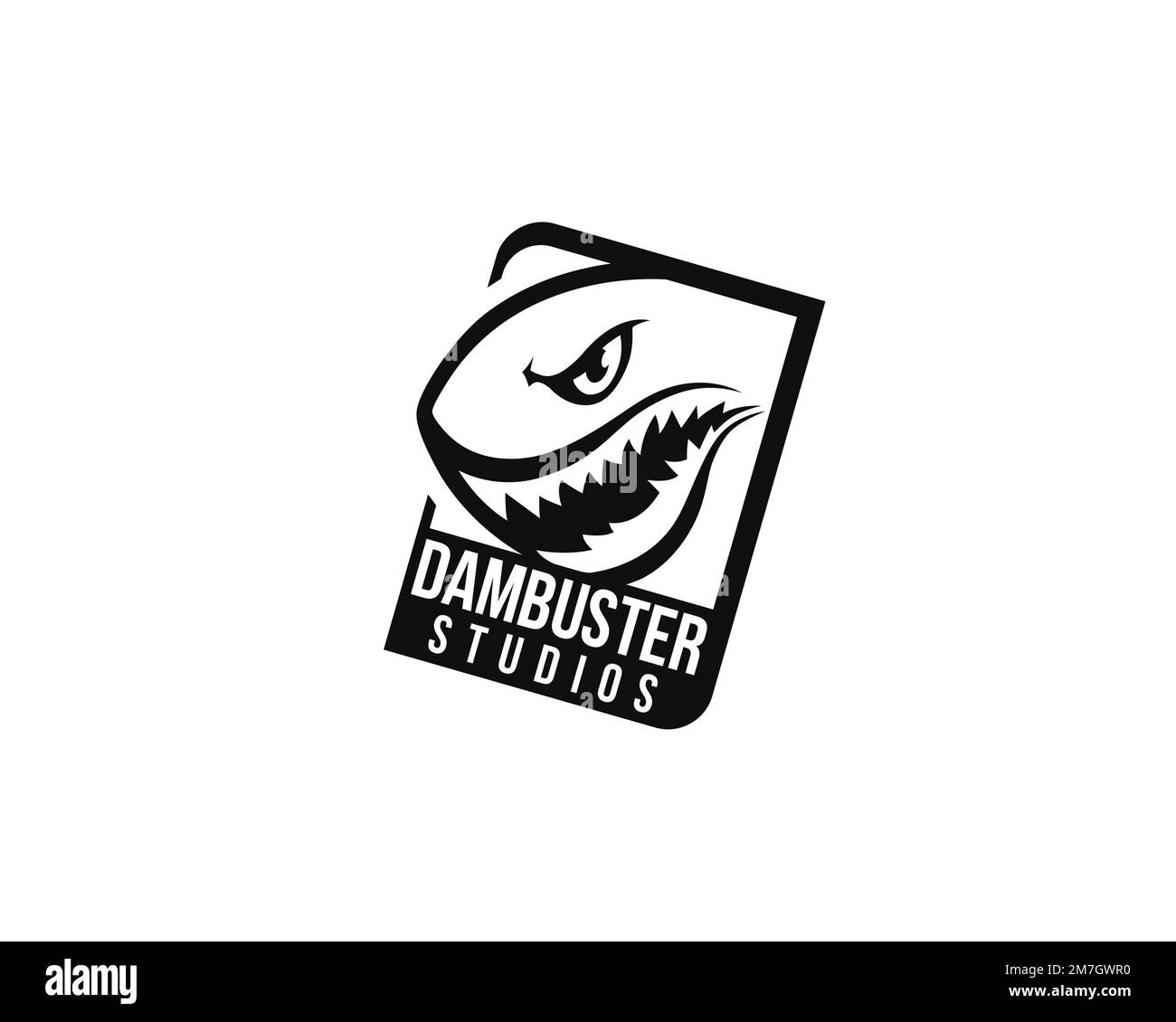 Dambuster Studios, Rotated Logo, White Background B Stock Photo - Alamy