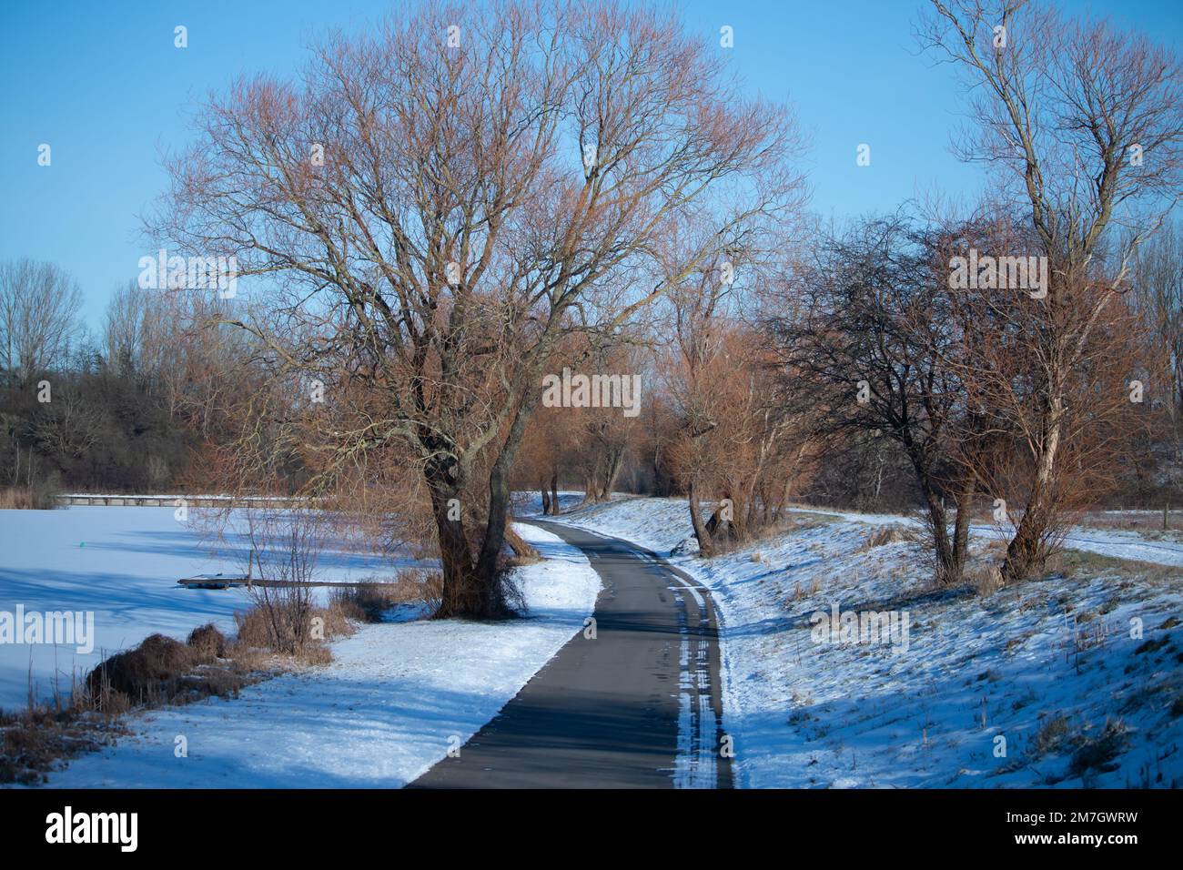 Cold snowy winter in Vallensbaek Denmark Stock Photo - Alamy
