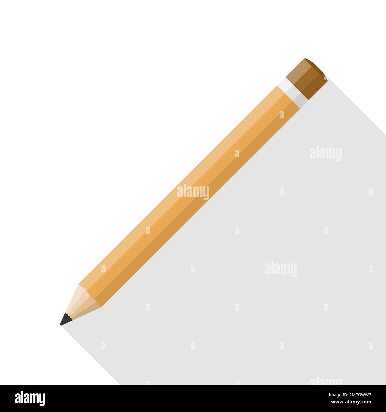 Pencil icon in flat design. Vector illustration. Pencil on white ...