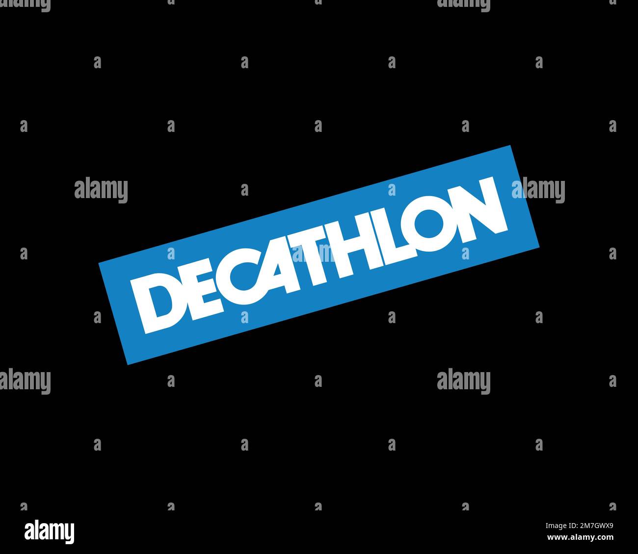 Decathlon Group, rotated logo, black background Stock Photo - Alamy