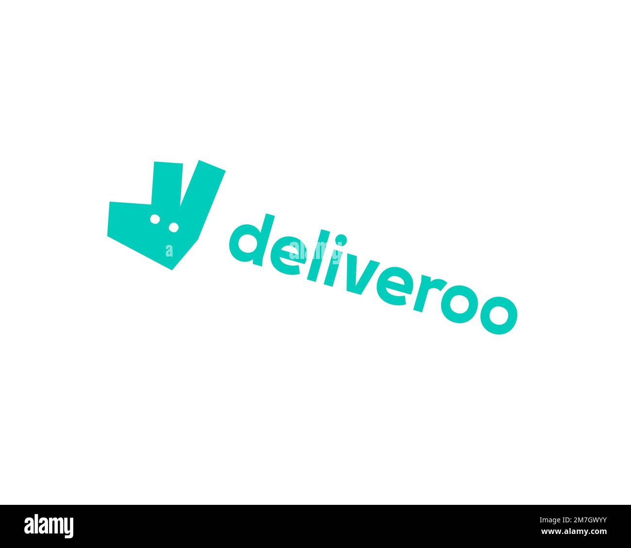 Deliveroo, rotated logo, white background B Stock Photo - Alamy