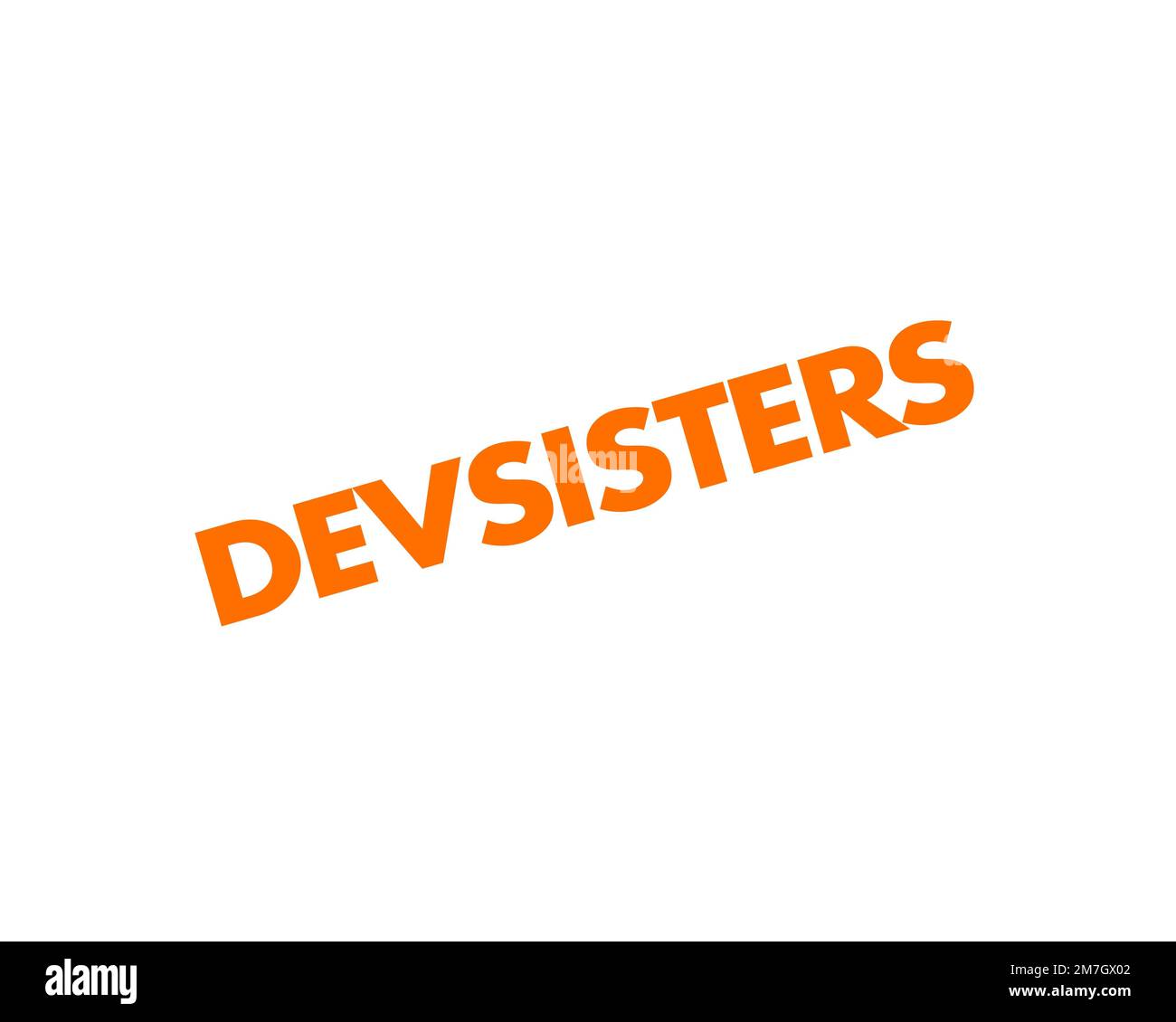 Devsisters, rotated logo, white background Stock Photo - Alamy