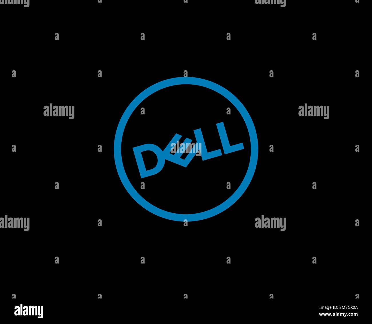 Dell, rotated logo, black background Stock Photo - Alamy