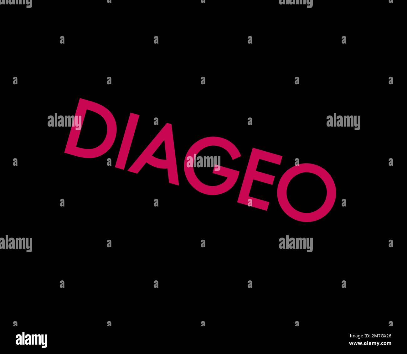 Diageo, rotated logo, black background B Stock Photo - Alamy