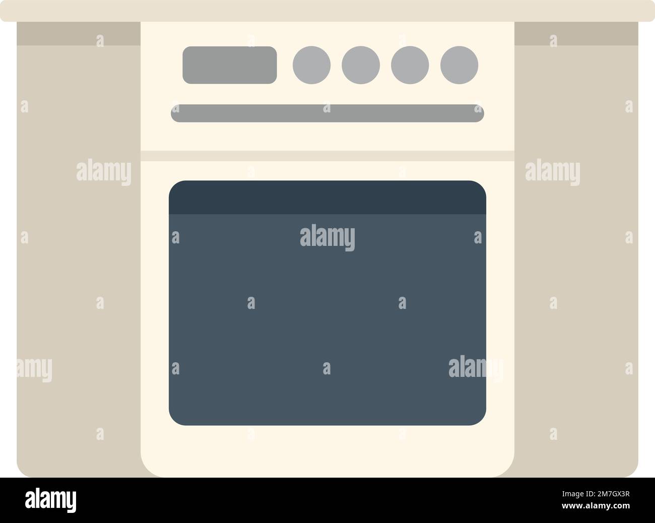 Kitchen stove icon flat vector. Interior design. Modern cook isolated ...