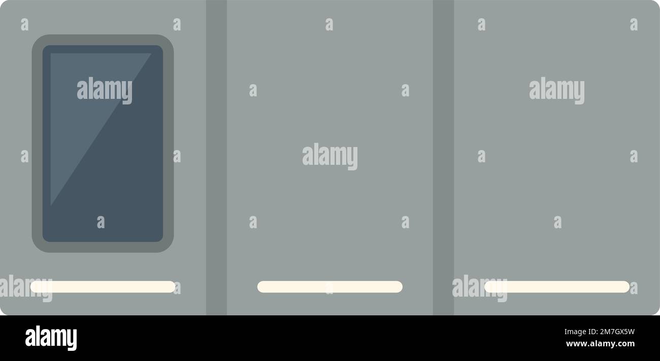 Wall modular furniture icon flat vector. Interior design. Room cook ...