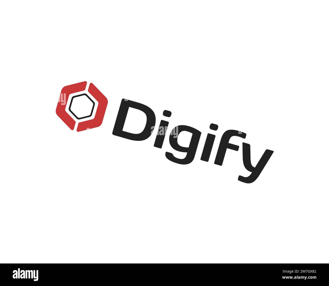 Digify, rotated logo, white background B Stock Photo - Alamy