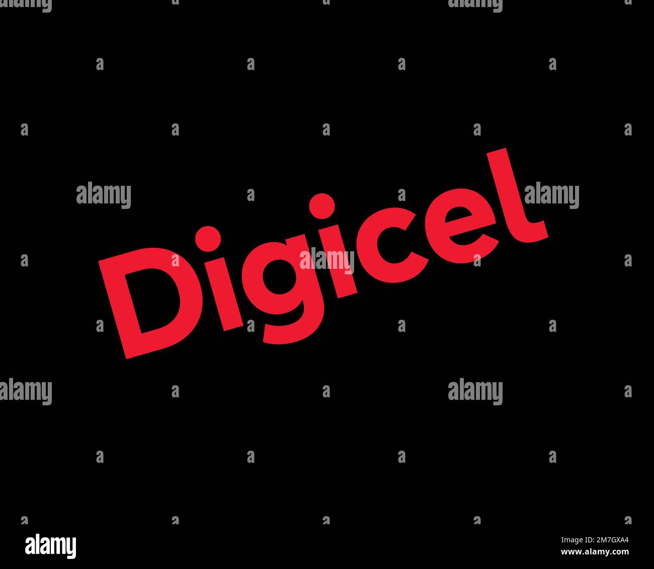 Digicel, rotated logo, black background Stock Photo - Alamy