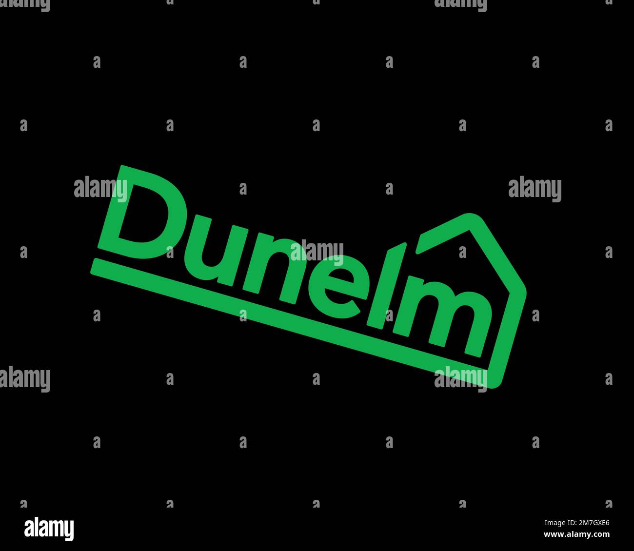 Dunelm Group, rotated logo, black background B Stock Photo - Alamy