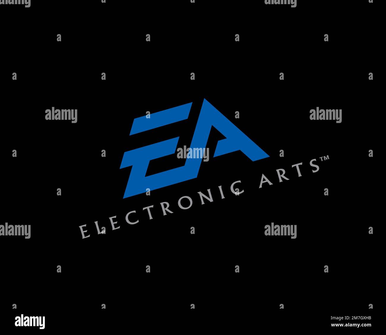 EA Singapore, rotated logo, black background Stock Photo - Alamy
