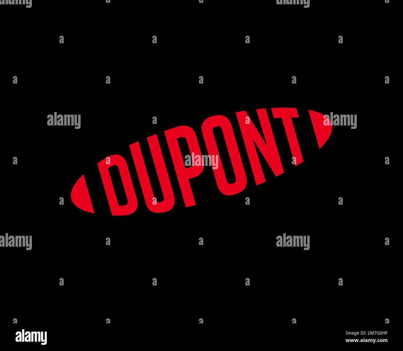 DuPont 1802-2017, rotated logo, black background Stock Photo - Alamy