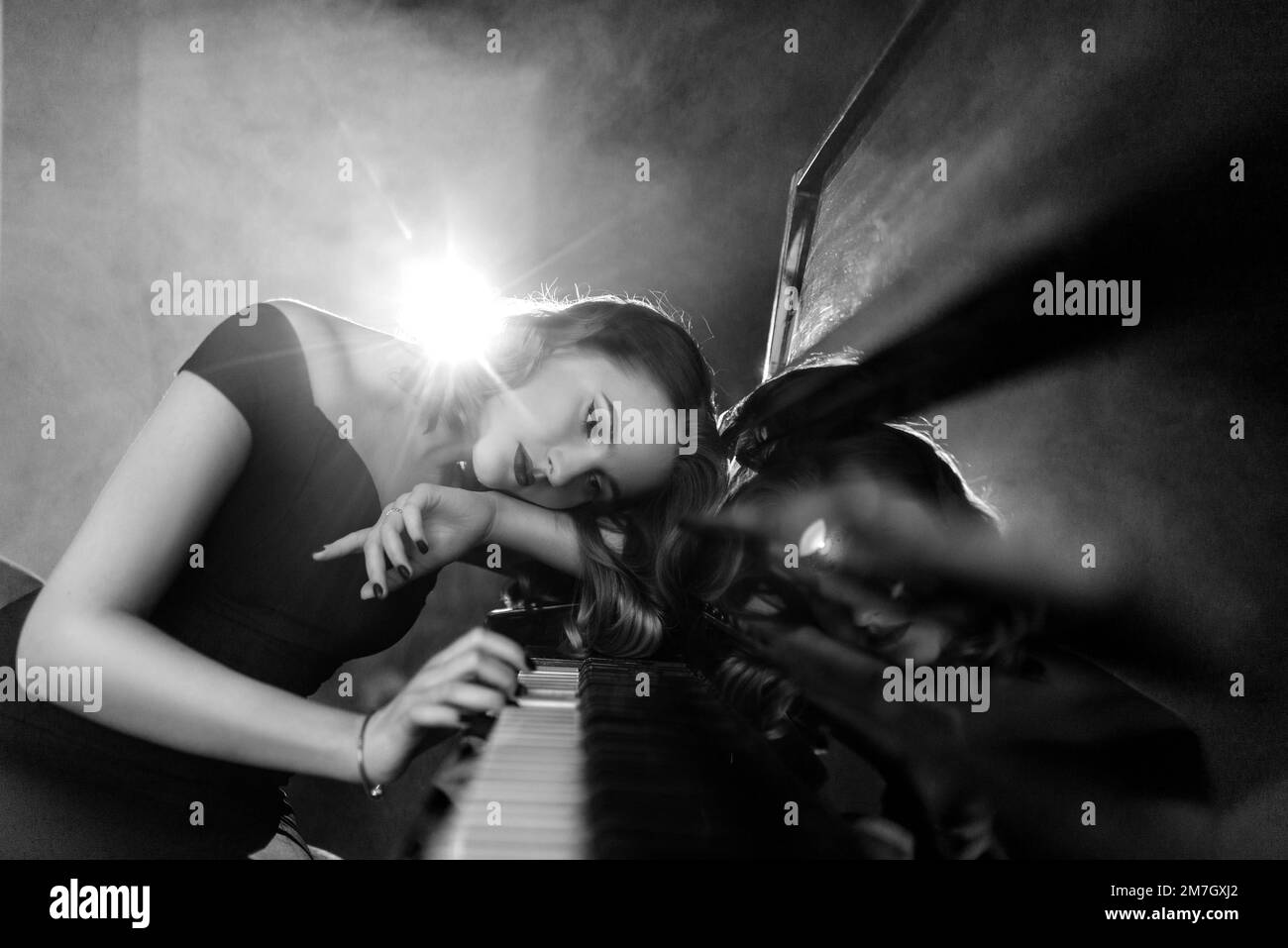 Pianist musician piano music playing. Musical instrument grand piano ...