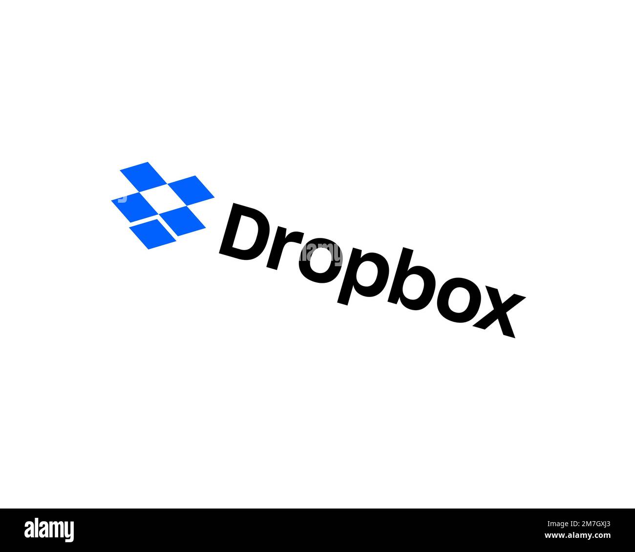 Dropbox service, rotated logo, white background B Stock Photo - Alamy