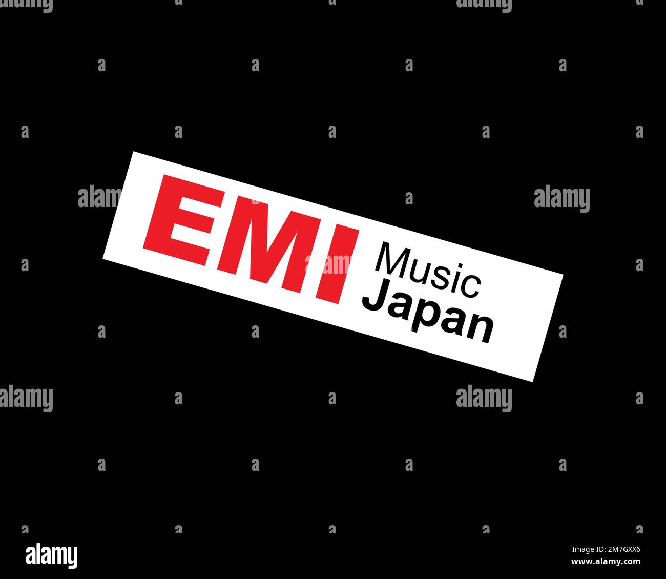 EMI Music Japan, rotated logo, black background B Stock Photo - Alamy
