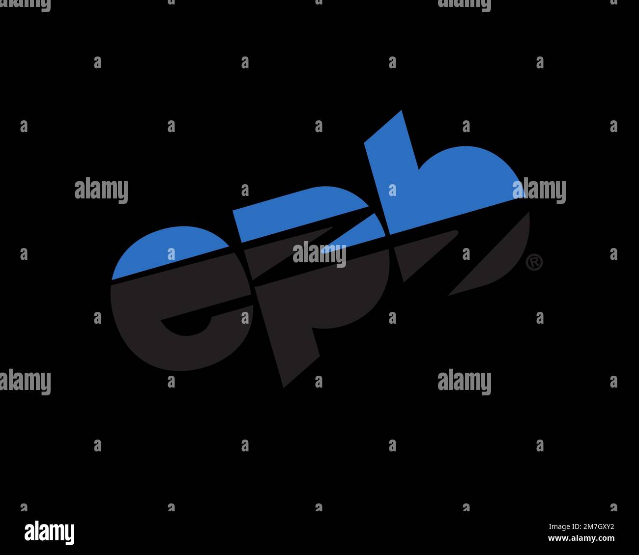 EPB, rotated logo, black background Stock Photo - Alamy