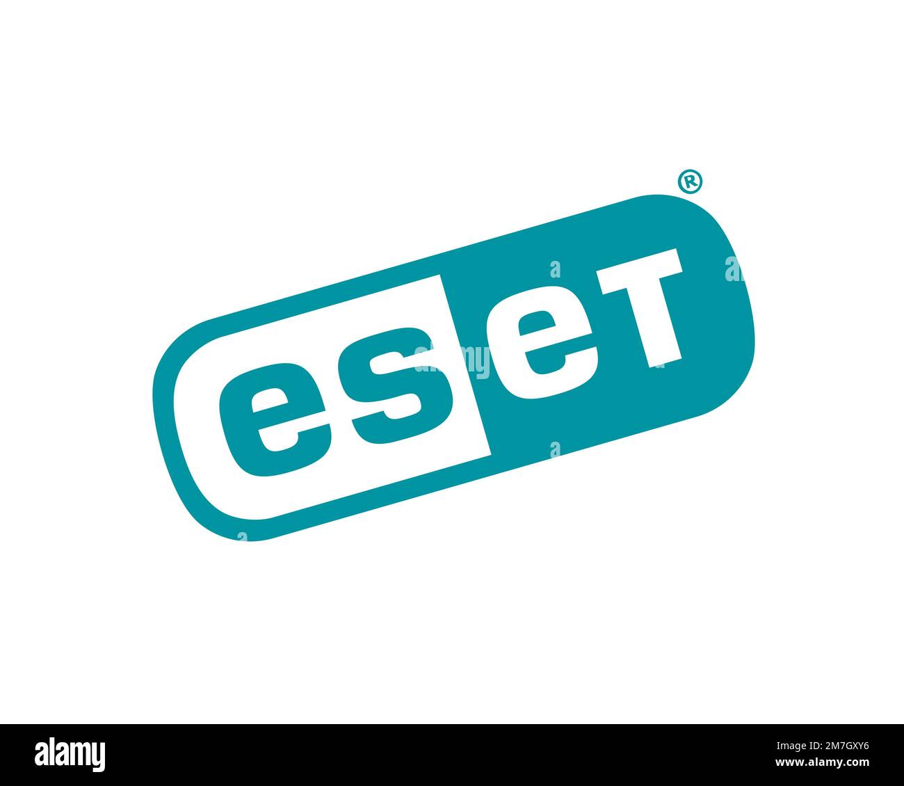 ESET, rotated logo, white background Stock Photo - Alamy