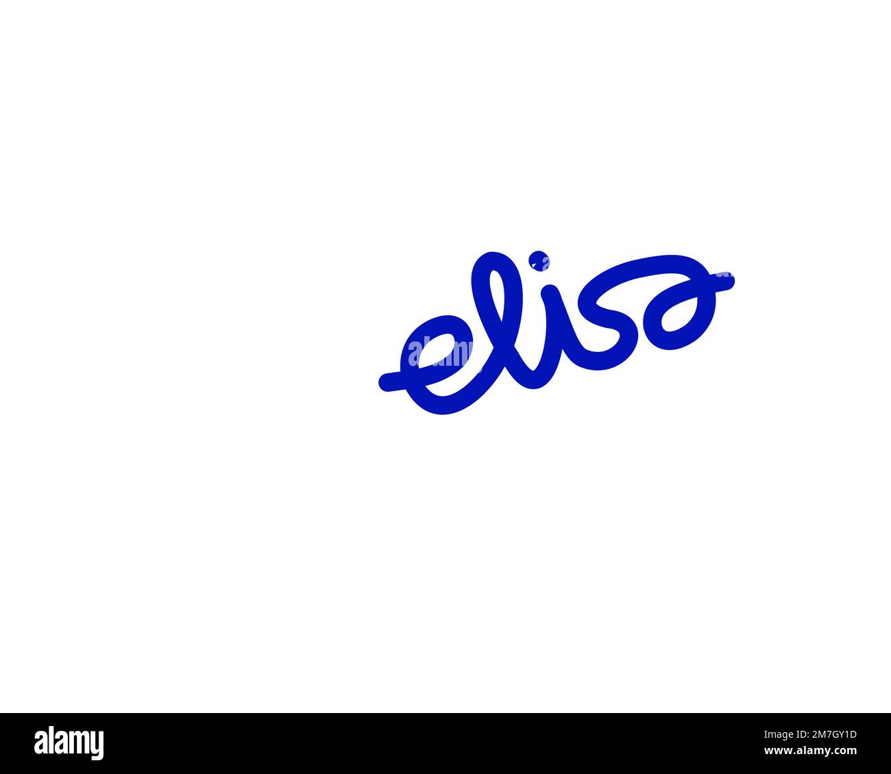 Elisa company, rotated logo, white background Stock Photo - Alamy