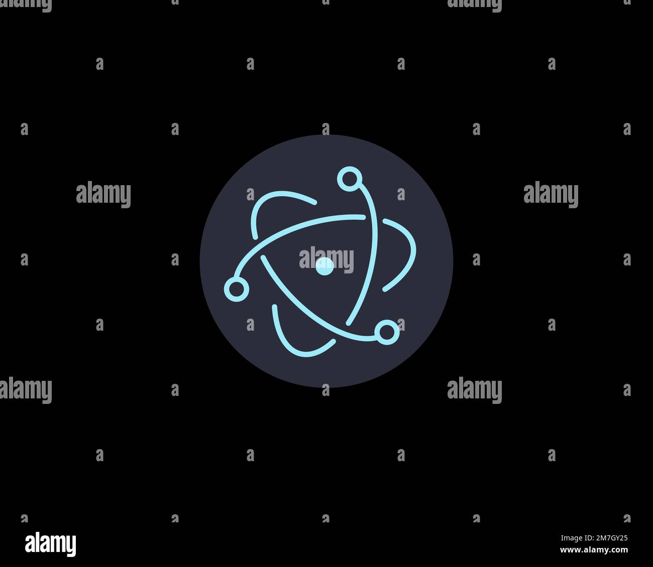 Electron software framework, rotated logo, black background B Stock ...