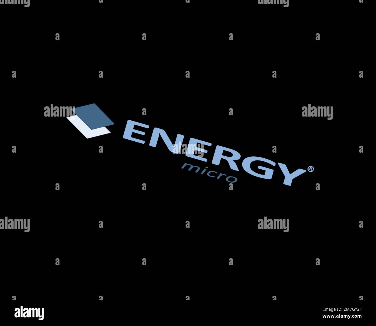 Energy Micro, rotated logo, black background B Stock Photo - Alamy
