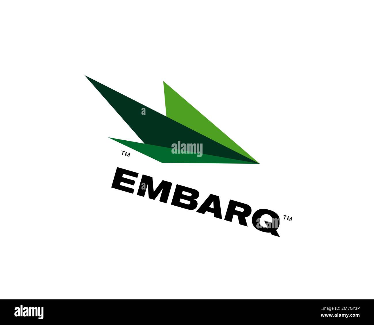 Embarq, rotated logo, white background B Stock Photo - Alamy