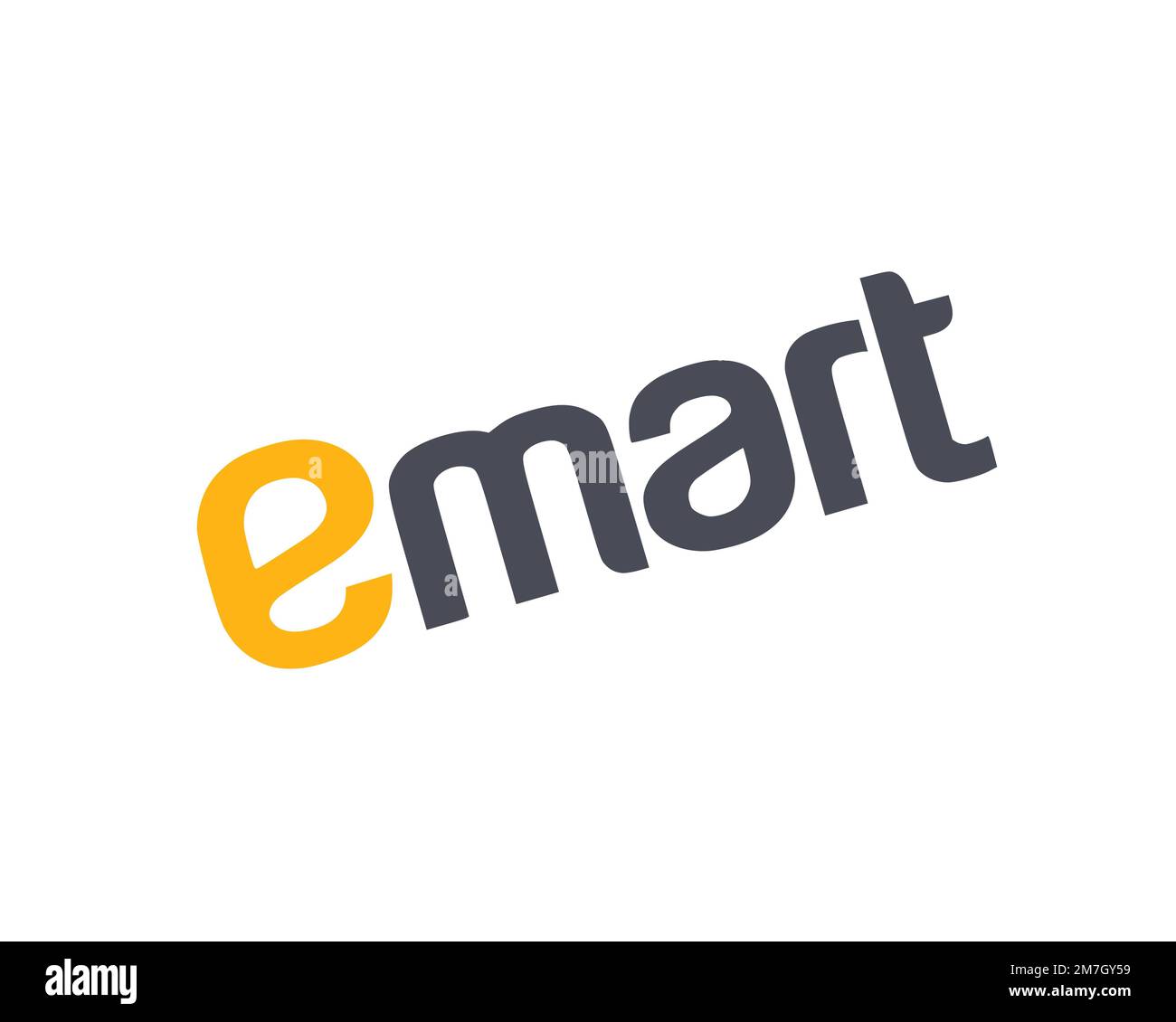 E mart, rotated logo, white background Stock Photo - Alamy