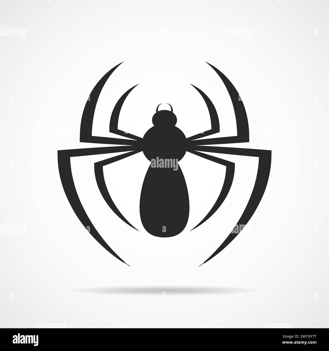 Spider icon isolated on light background. Vector illustration. Black ...