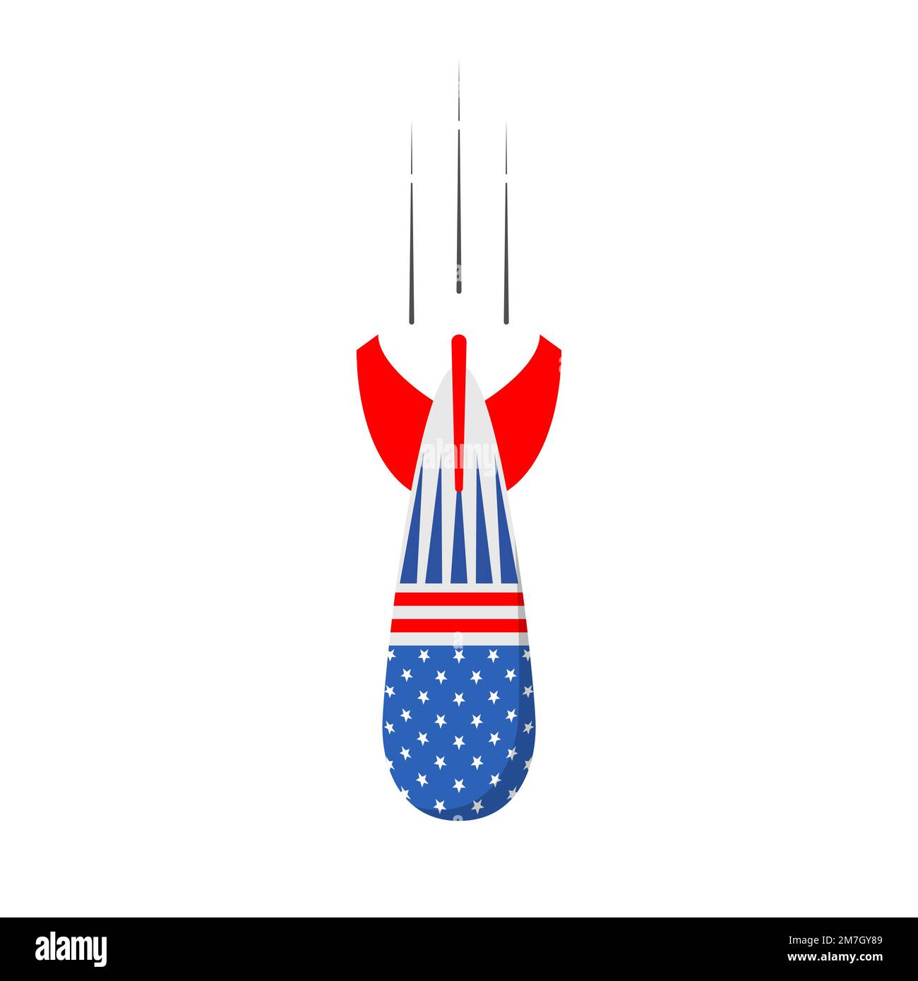 Symbol of aerial bomb in flat design. Vector illustration. Nuclear ...