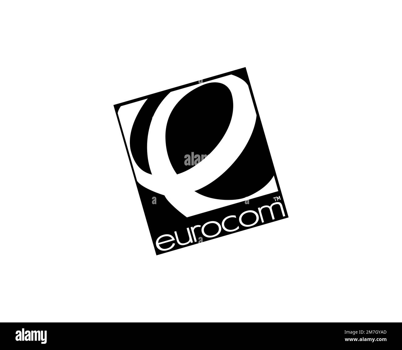 Eurocom, rotated logo, white background Stock Photo - Alamy