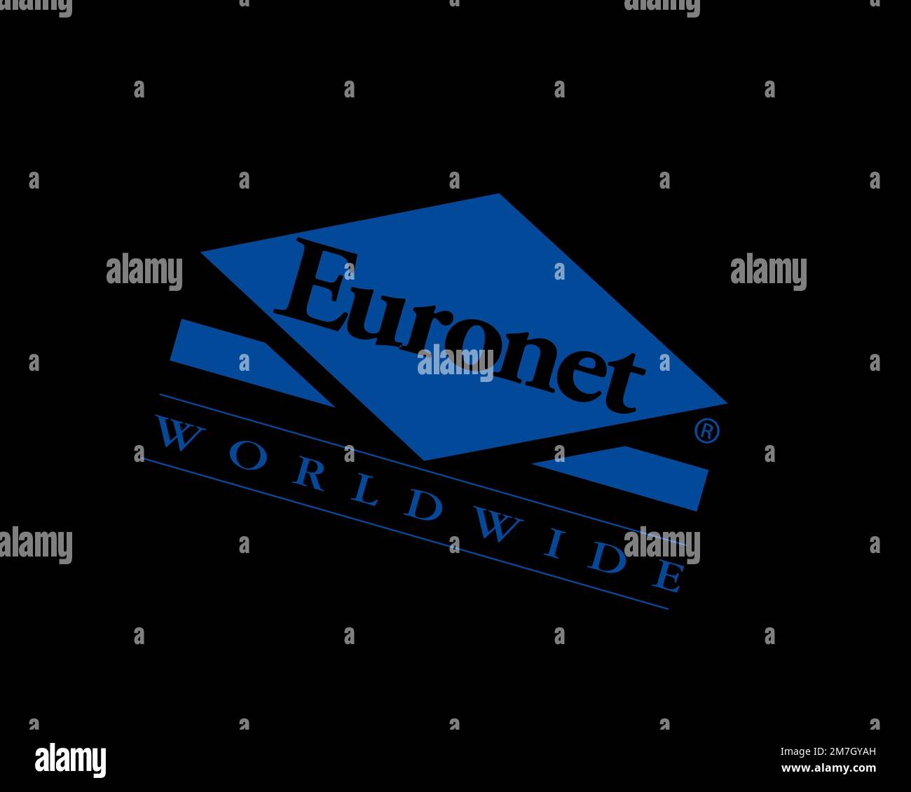 Euronet Worldwide, rotated logo, black background B Stock Photo - Alamy