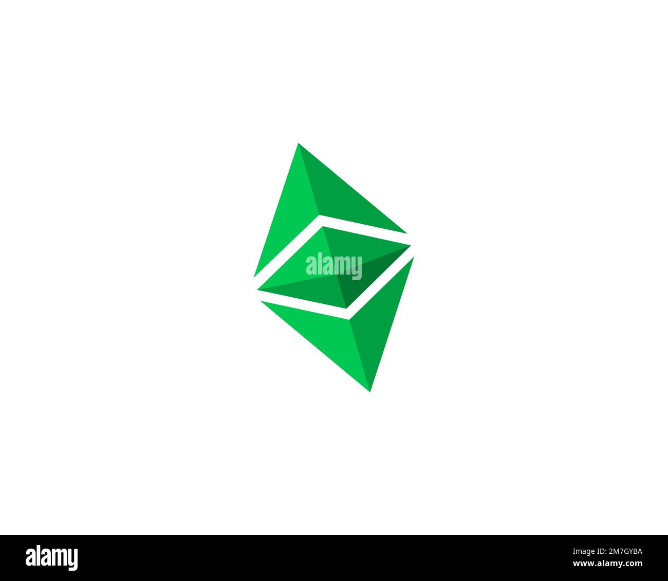 Ethereum Classic, rotated logo, white background Stock Photo - Alamy