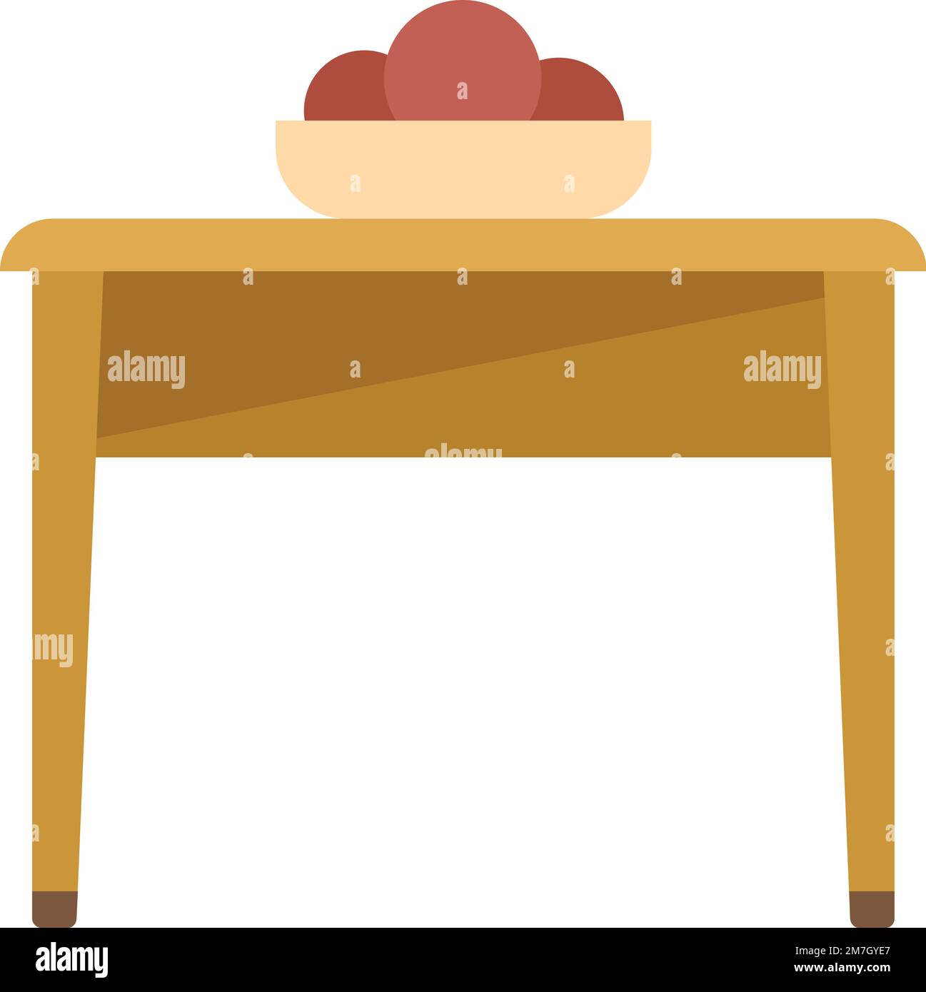 Wood table icon flat vector. Kitchen room. Modern house isolated Stock ...