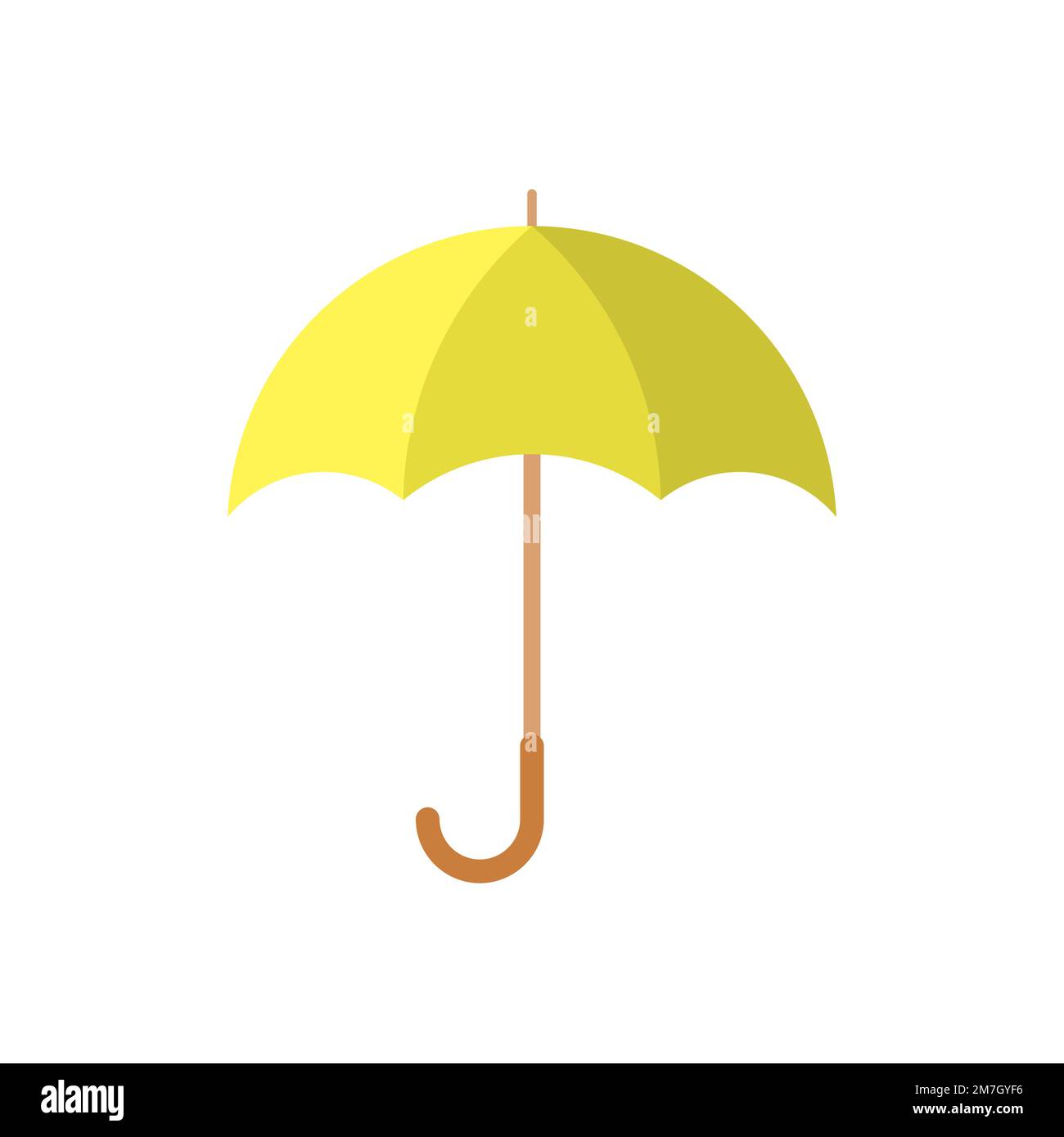 Yellow umbrella icon in flat design. Vector illustration. Umbrella sign ...