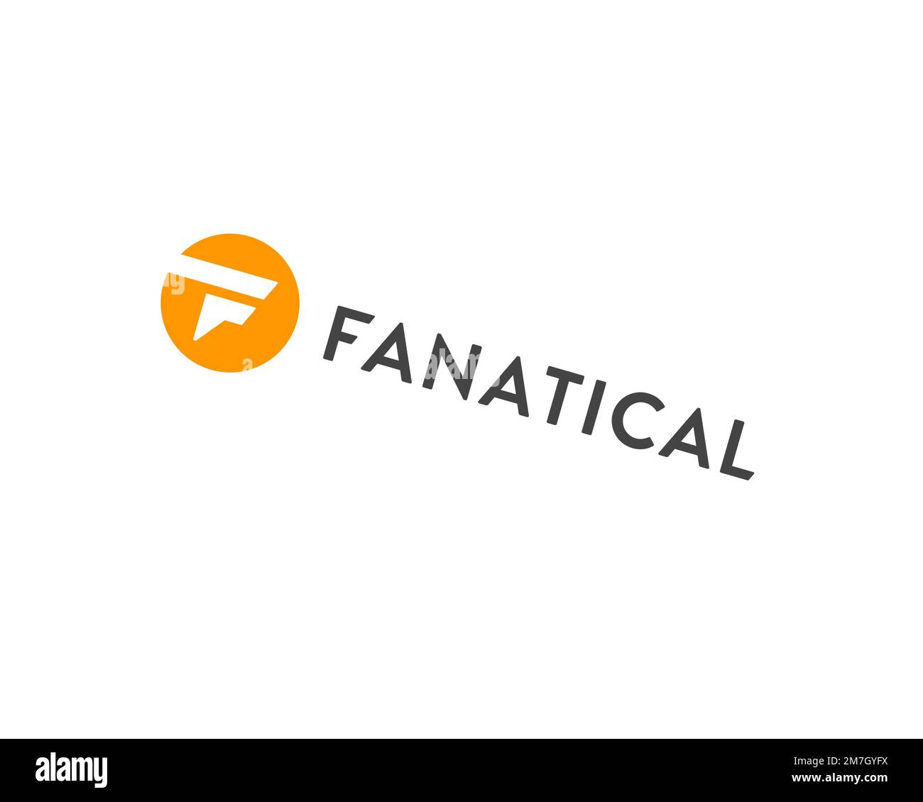 Fanatical company, rotated logo, white background B Stock Photo - Alamy