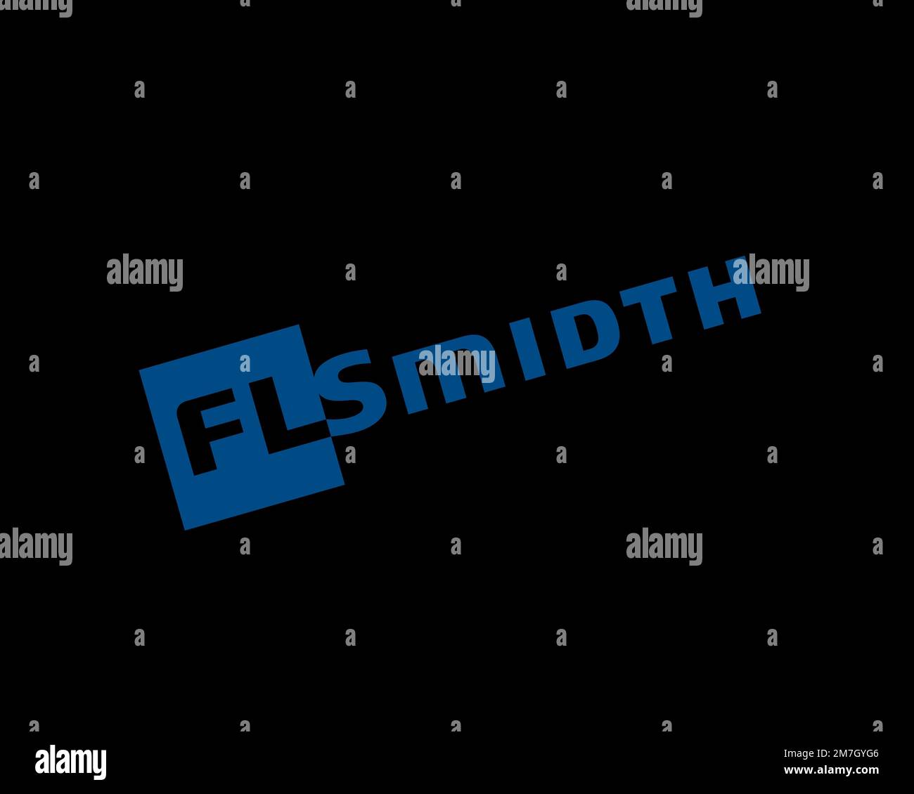 FLSmidth, rotated logo, black background Stock Photo - Alamy