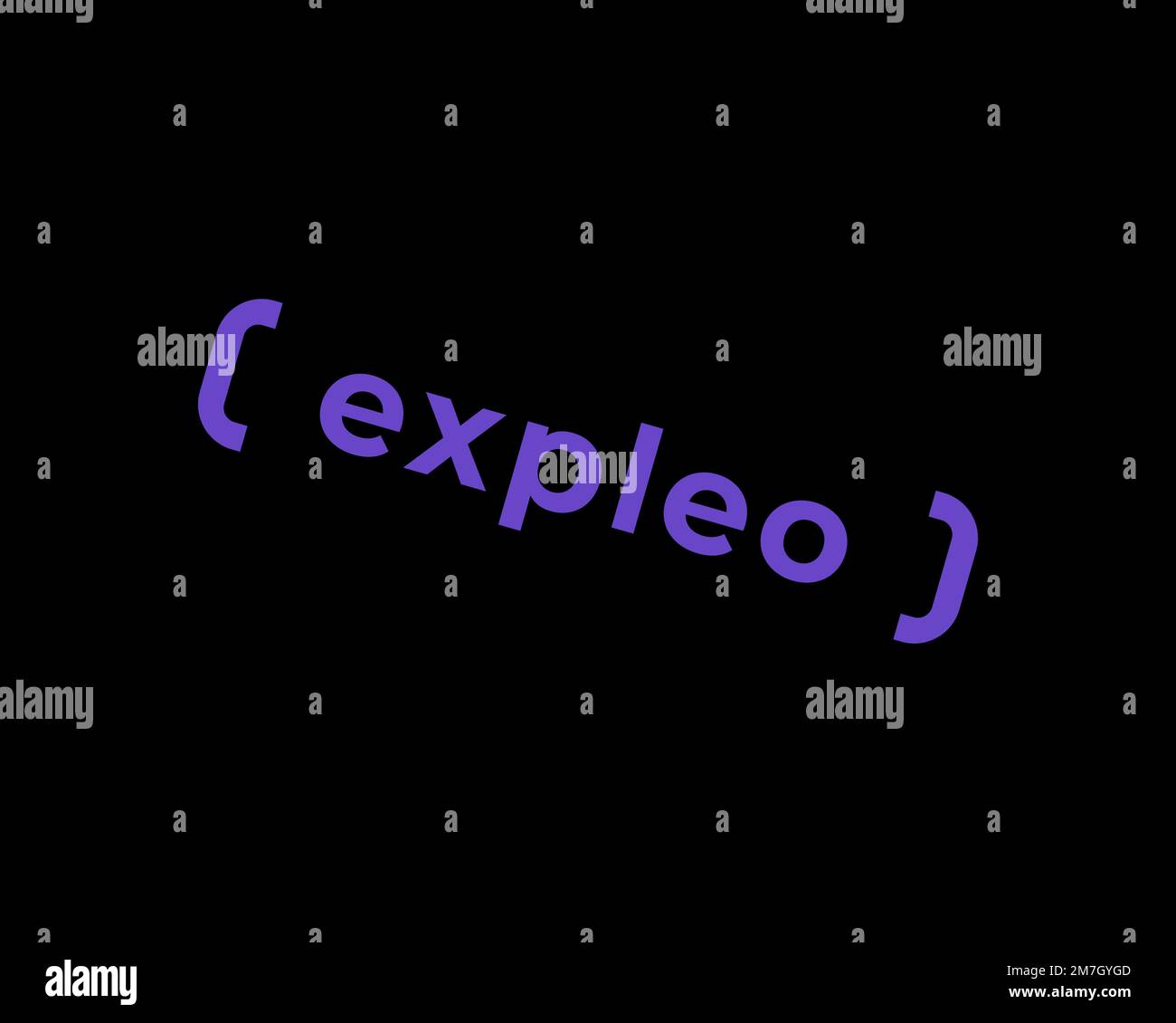 Expleo, rotated logo, black background B Stock Photo - Alamy