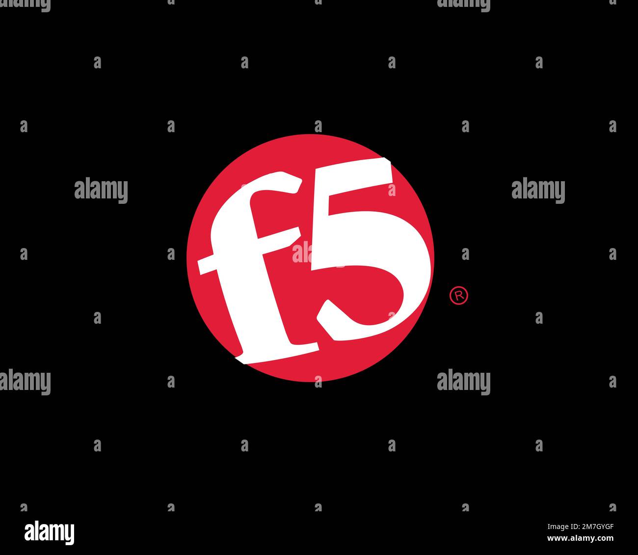 F5 Networks, rotated logo, black background Stock Photo - Alamy